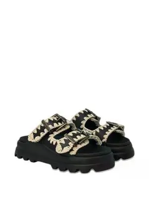 Mou Bounce Crochet-trim Platform Sandals