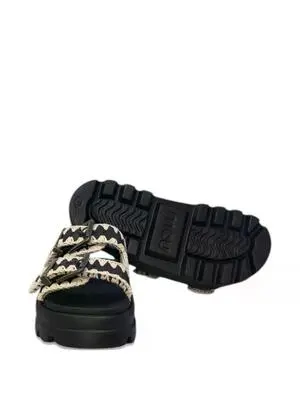 Mou Bounce Crochet-trim Platform Sandals