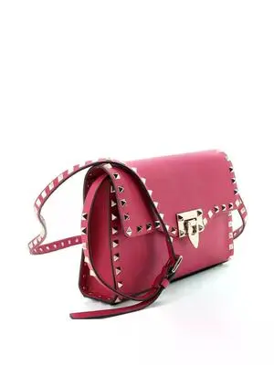 Valentino Garavani Rockstud Flip Lock Flap Bag Leather Medium Crossbody Bag