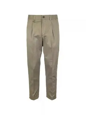 PAOLO PECORA Pleated Turn-up Trousers