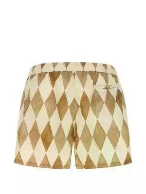 BALLANTYNE Diamond-pattern Swim Shorts - Neutrals