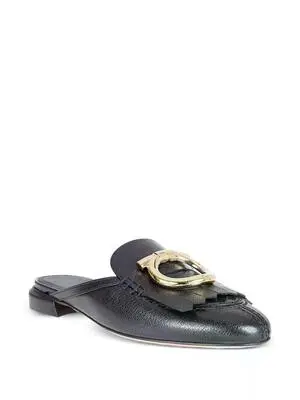 FERRAGAMO Gancini Fringed Mules