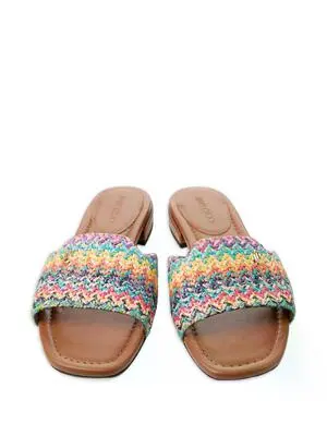 JIMMY CHOO Dina Woven Flat Sandals