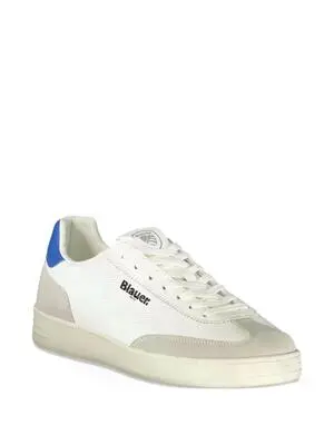 BLAUER. Colour-block Leather Sneakers - White