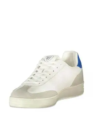 BLAUER. Colour-block Leather Sneakers - White