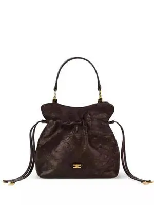 Elisabetta Franchi Ostrich-effect Drawstring Tote