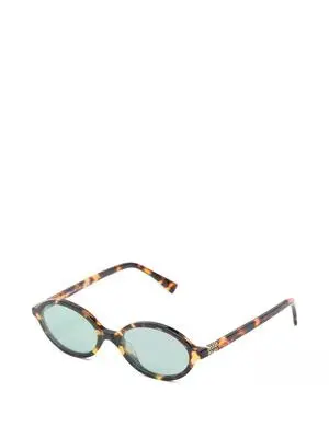 Miu Miu Tortoiseshell-pattern Oval-frame Sunglasses - Brown
