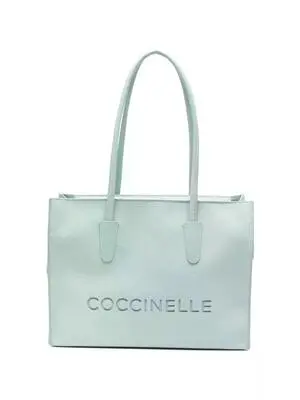 COCCINELLE Logo-embossed Leather Shoulder Bag - Blue