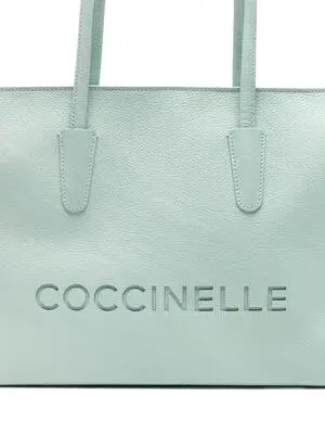 COCCINELLE Logo-embossed Leather Shoulder Bag - Blue