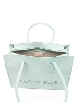COCCINELLE Logo-embossed Leather Shoulder Bag - Blue