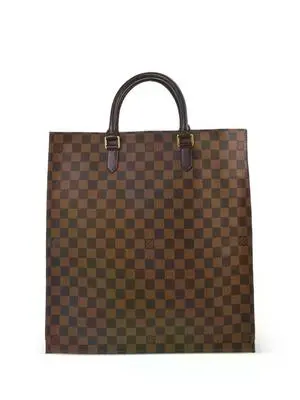 LOUIS VUITTON 2008 Sac Plat Damier Ebene Tote Bag