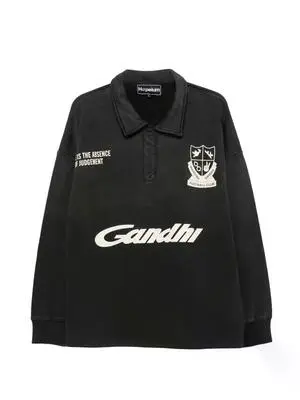 HOPEIUM Logo-print Polo-collar Sweater