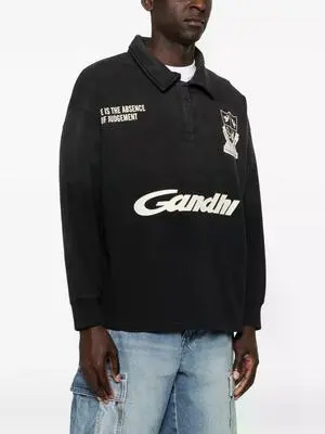 HOPEIUM Logo-print Polo-collar Sweater