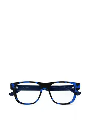 Gucci Tortoiseshell Rectangle-frame Eyeglasses - Blue
