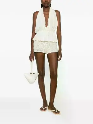ACTUALEE Sequin-embellished Crochet Knit Shorts
