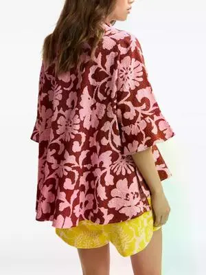 Essentiel Antwerp Floral-print Peplum-hem Blouse