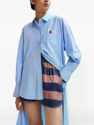Essentiel Antwerp Striped Shirt With Asymmetrical Hem