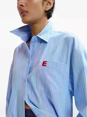 Essentiel Antwerp Striped Shirt With Asymmetrical Hem