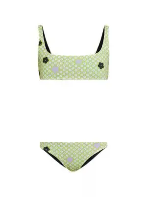 MAISON MARGIELA Floral-print Bikini - Green