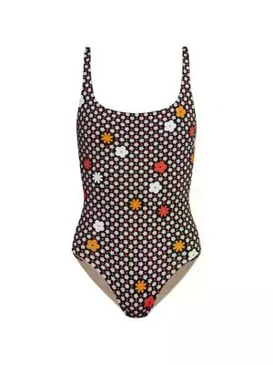 MAISON MARGIELA Floral-print Swimsuit - Black
