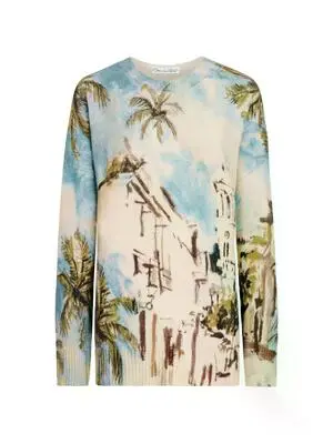 Oscar De La Renta Dominican Landscape Pullover