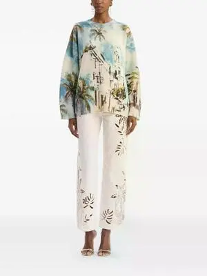 Oscar De La Renta Dominican Landscape Pullover