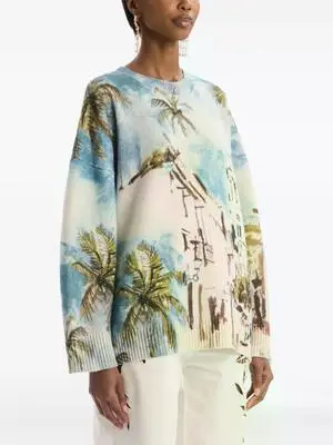 Oscar De La Renta Dominican Landscape Pullover