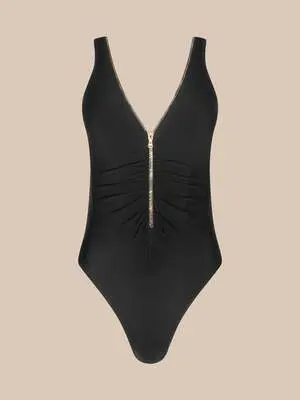 L'Agence Dorrie Plunge One-piece Swimsuit - Black