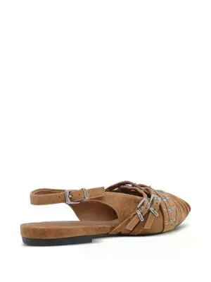 Ash Bianca Stud-embellished Mules - Neutrals