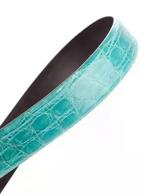 ANDREA D'AMICO Crocodile-effect Leather Belt