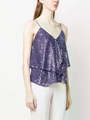 Pinko Sequin Embellished Ruffled Top