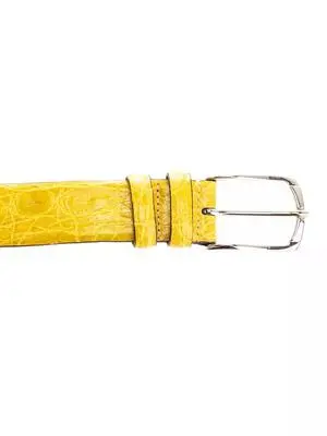 ANDREA D'AMICO Crocodile-effect Leather Belt