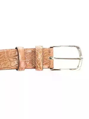 ANDREA D'AMICO Crocodile-effect Leather Belt
