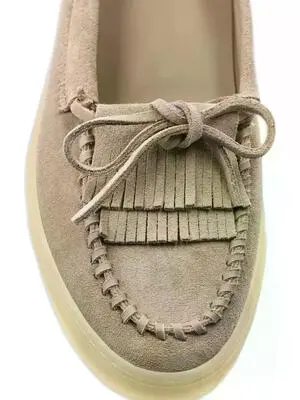 SUMMERY COPENHAGEN Suede Fringed Detail Sneakers - Neutrals
