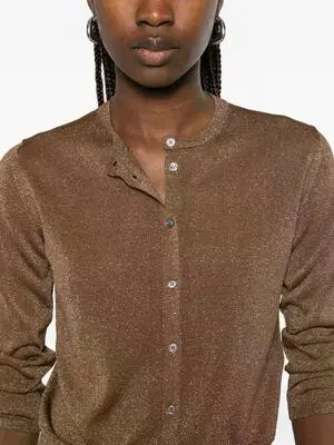 ROBERTO COLLINA Metallic Effect Fine Knit Cardigan