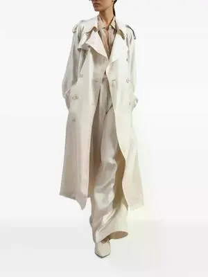 THE FRANKIE SHOP Double-breasted Belted Trench Coat