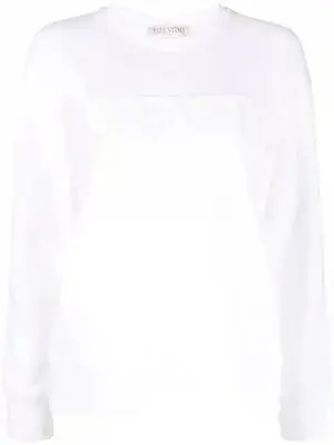 Valentino Garavani Embroidered Logo Cotton Sweatshirt - White