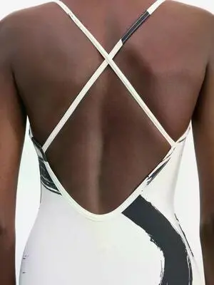 Loulou De Saison Printed One-piece Swimsuit With Criss-cross Straps