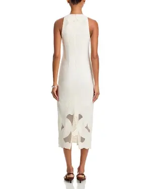 Veronica Beard Upten Embroidered Midi Dress - Dove