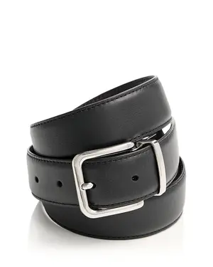 Vince Reversible Leather Belt - Black