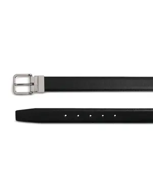 Vince Reversible Leather Belt - Black