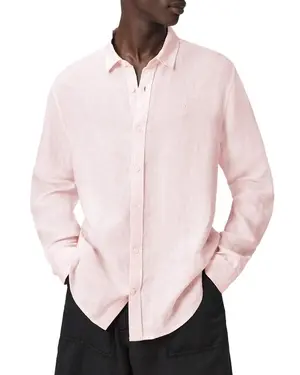 ALLSAINTS Loom Long Sleeve Shirt - Seashell Pink