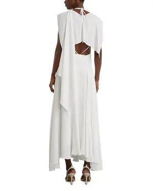 REISS Evory Draped Cape Dress