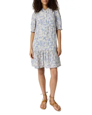 Gerard Darel Romie Ruffled Floral Dress - Bluesky