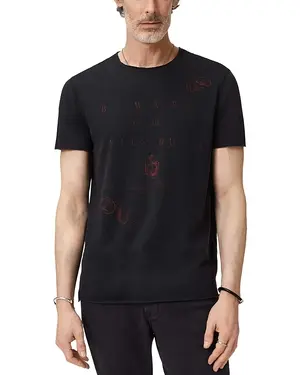 John Varvatos Raw Edge Shoulder Detail Tee - Black