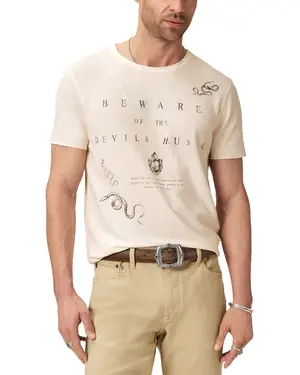 John Varvatos Raw Edge Shoulder Detail Tee - Buttercream