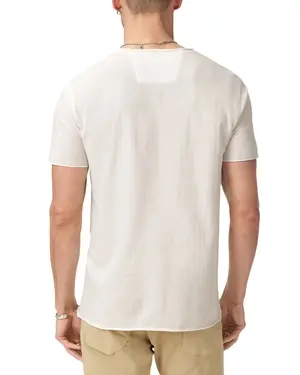 John Varvatos Raw Edge Shoulder Detail Tee - Buttercream