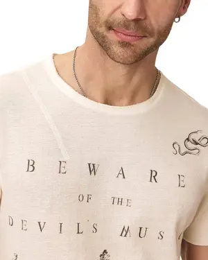 John Varvatos Raw Edge Shoulder Detail Tee - Buttercream