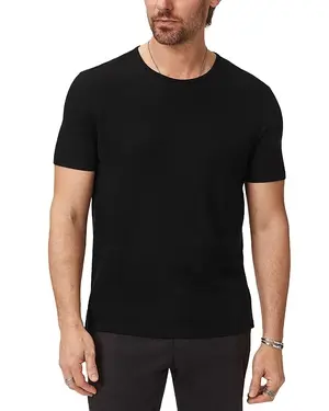John Varvatos Stanley Short Sleeve Crewneck Tee In Broken Stitch - Black