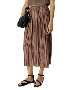 Gerard Darel Jocelyne Pleated Midi Skirt - Caramel
